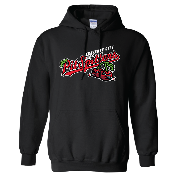 Primary Logo Black Hoodie – Traverse City Pit Spitters Pit Shop