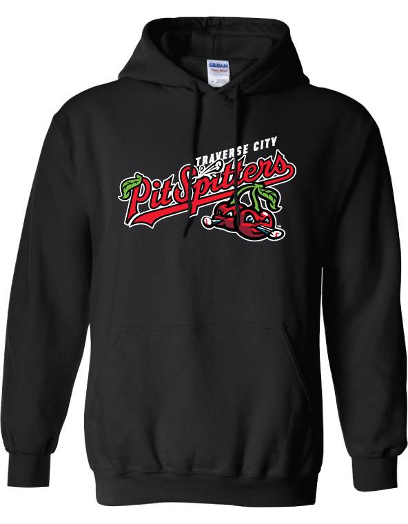 Primary Logo Black Hoodie – Traverse City Pit Spitters Pit Shop